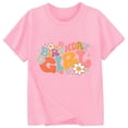 Big Girls Short Sleeve Shirts Fashionable Casual Letter Round Neck Kids ...