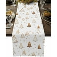 Cartoon Christmas Tree Table Runner 13x90in Non-Slip Cotton Linen Table ...