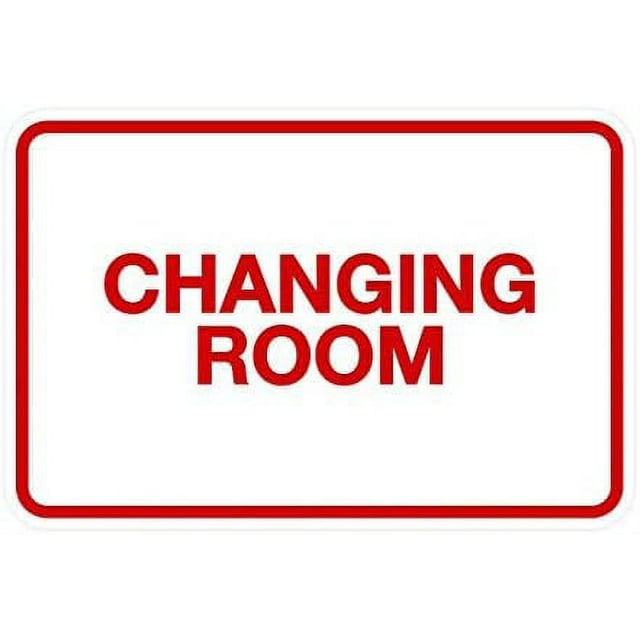 classic changing room sign (white/red) - small - Walmart.com