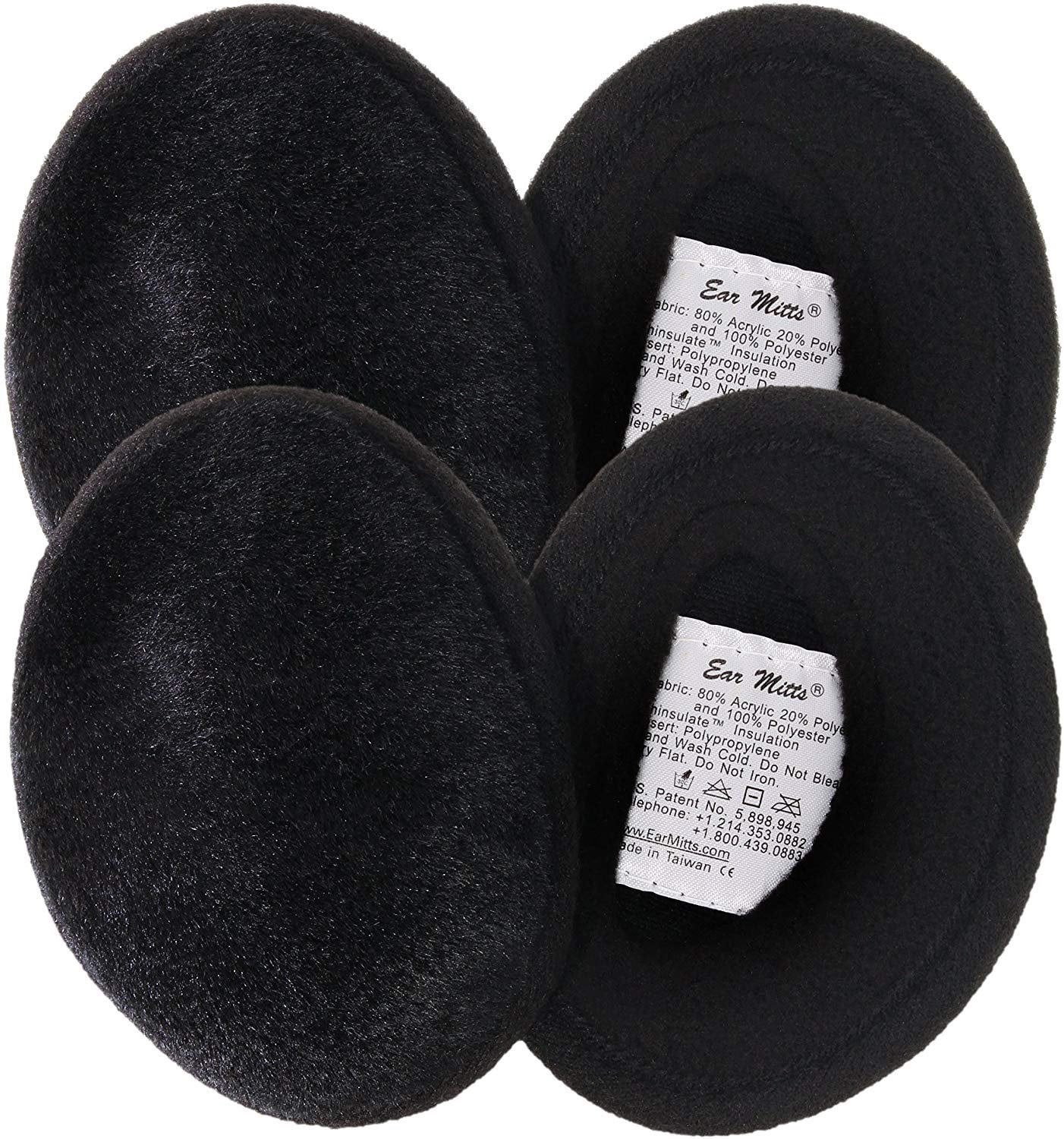 2 Pack Ear Mitts Bandless Faux Fur Ear Muffs For Women, Black Mink ...