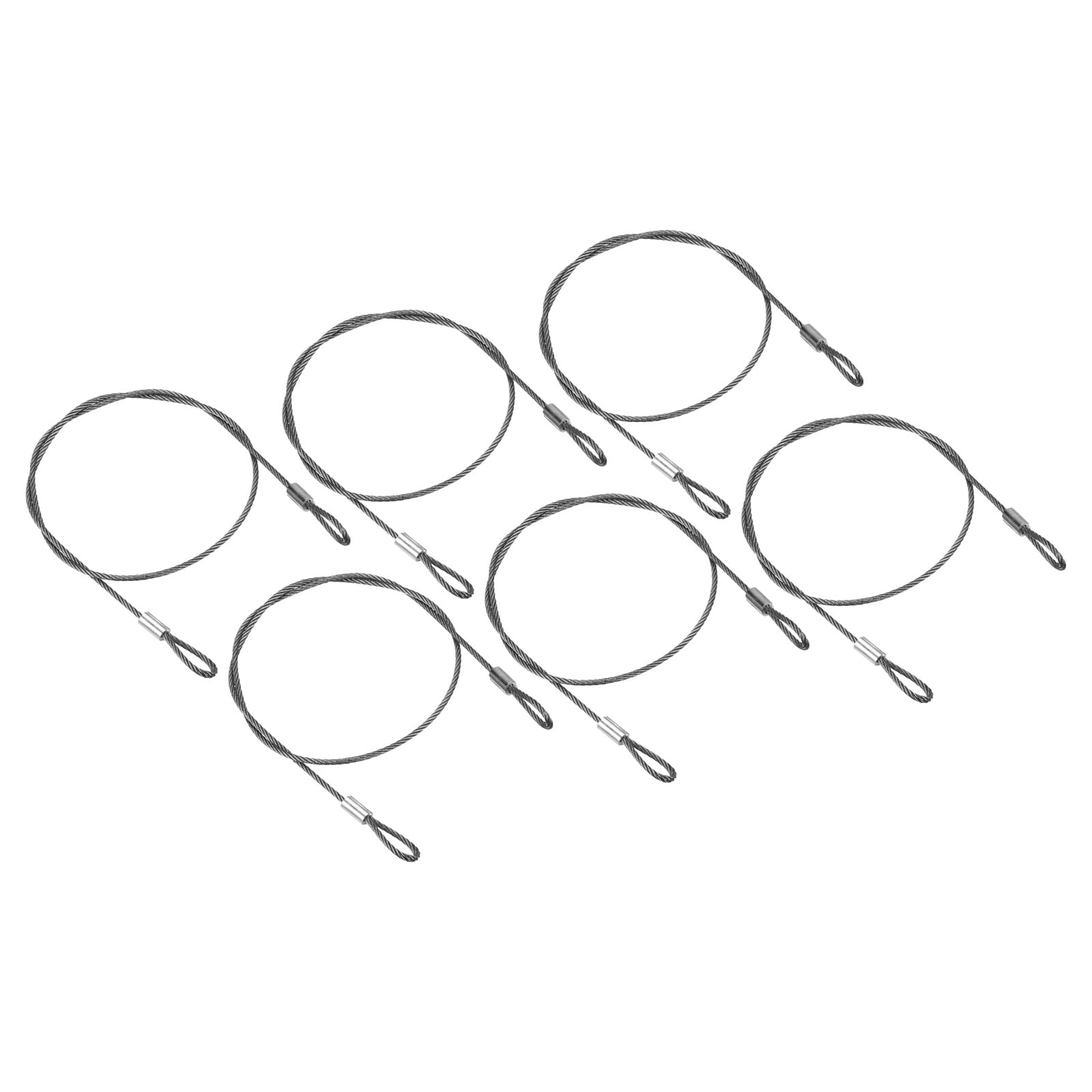 Uxcell 20" Stage Lights Safety Cable 304 Stainless Steel 2mm Dia ...