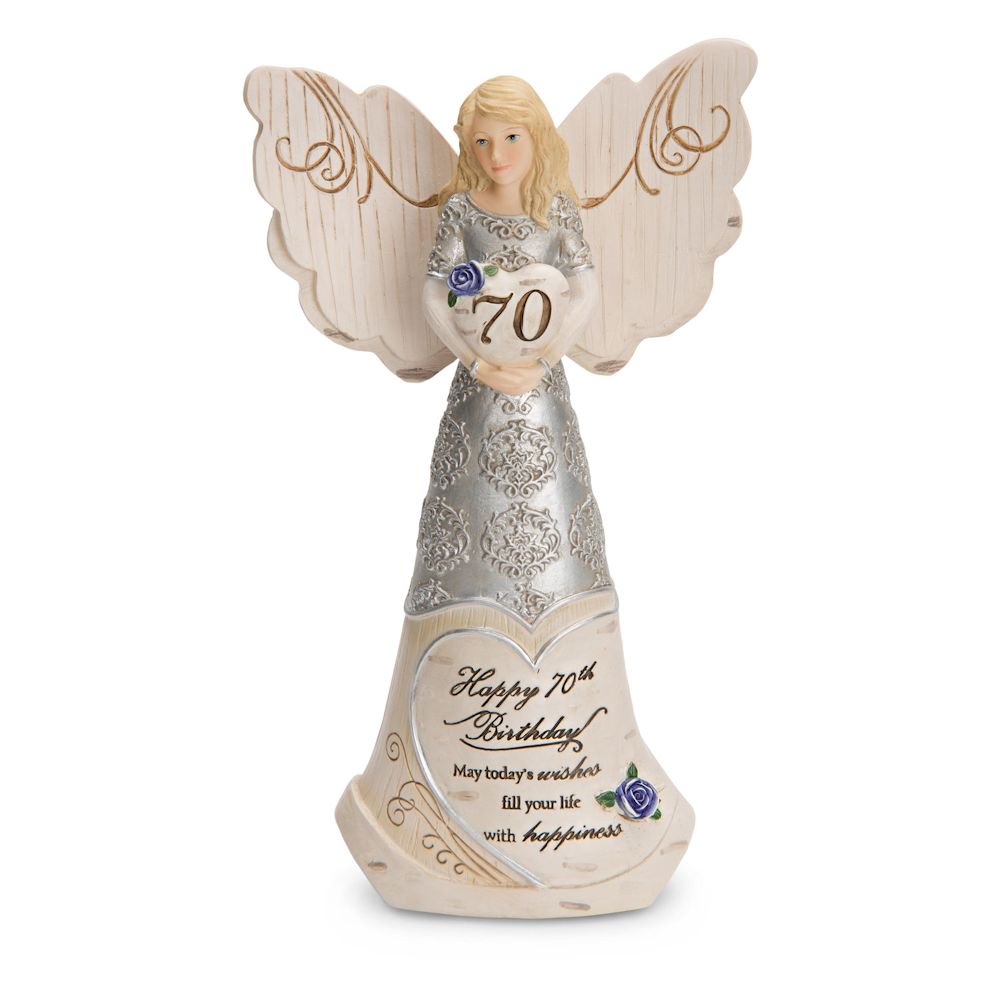 Pavilion Gift Company- 70th Birthday, 6 Inch Angel Holding Heart ...