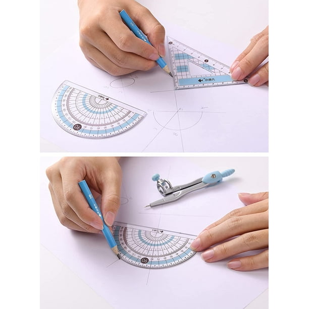 8 Pack Compass/Math Set for Students with Shatterproof Storage Box ...