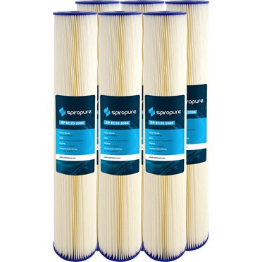 SpiroPure SP-P1-40 40x2.5 1 Micron Spun Melt-Blown Polypropylene Sediment Water Filter Cartridge ...