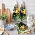 4 Pack Rooster Chicken Pink Flowers Kitchen Towels Watercolor Art ...