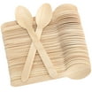 LotFancy 100 Mini Disposable Wooden Spoons, 6.25 in, Biodegradable ...