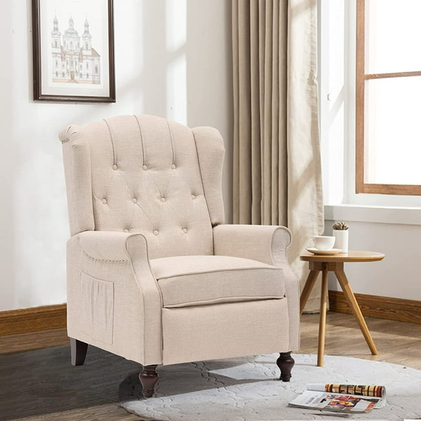 IPKIG Small Manual Tufted Push Back Recliner Chair Sofa Massage ...