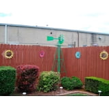 iTopRoad 8Ft Tall Windmill Ornamental Wind Wheel Silver Green And ...