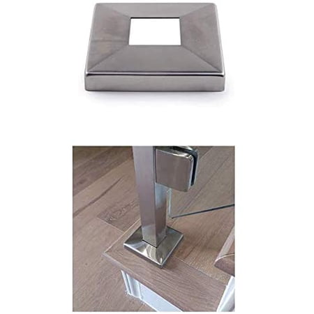 Stainless Steel Grade 316 Square corner railing post for 36" glass ...