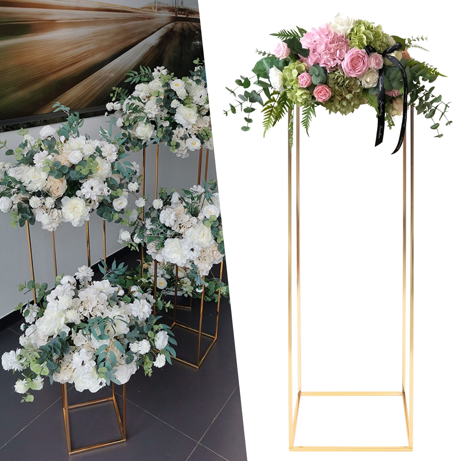Wedding Flower Stand, Metal Floor Stand Vase Stand Metal Column Prop ...