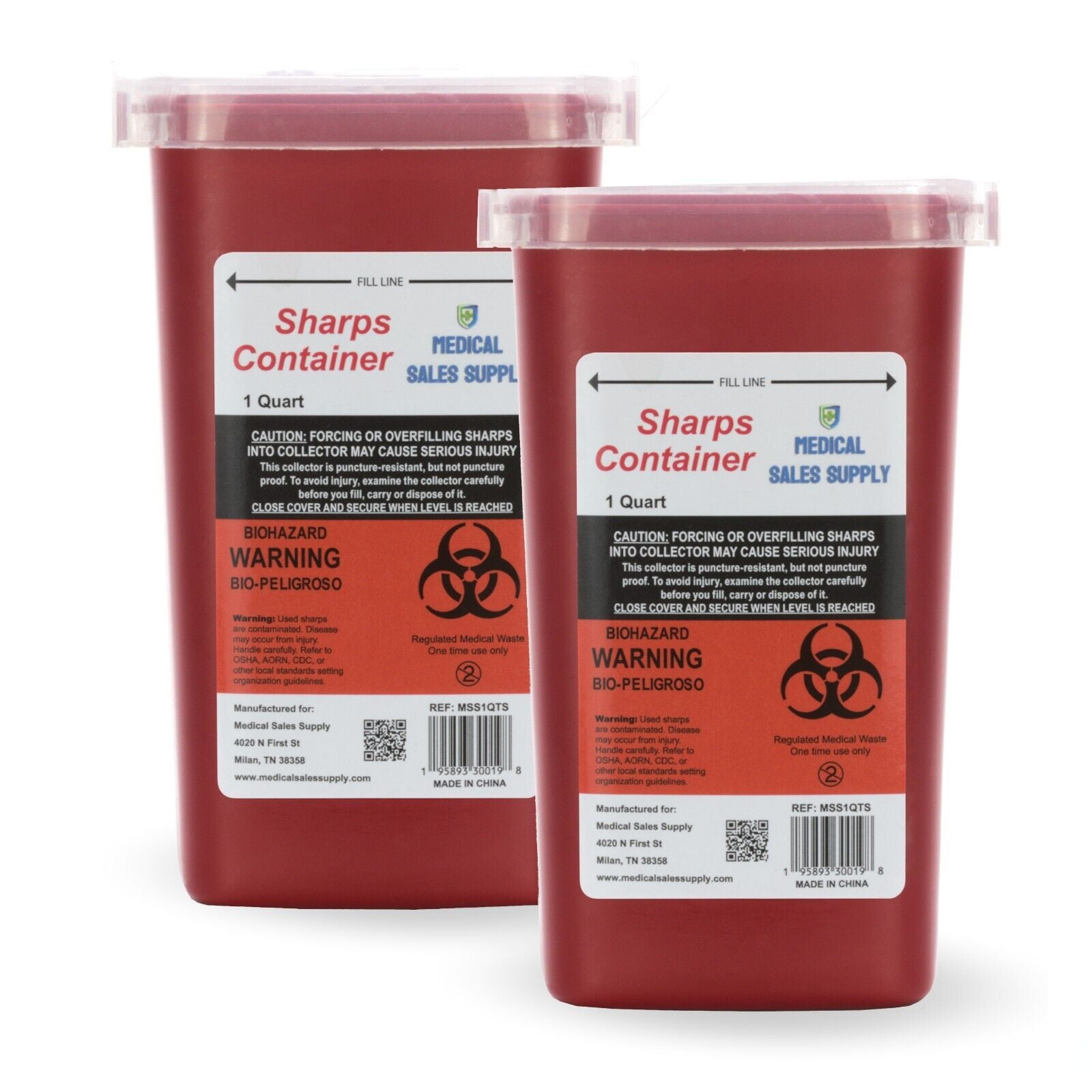 2 Pack of Sharps Containers 1 Quart - Walmart.com
