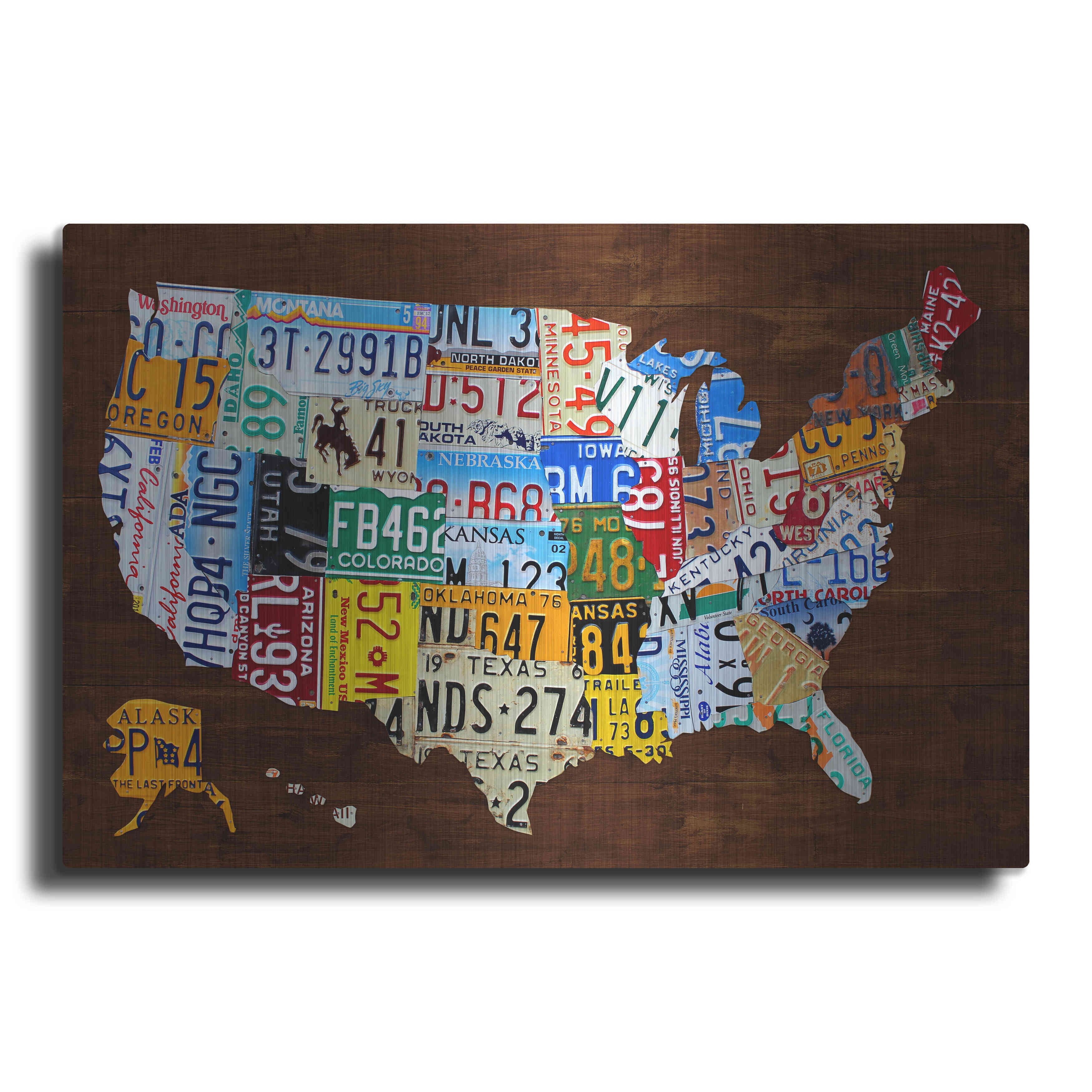 Luxe Metal Art 'United States of America License Plate Map 2018' by ...