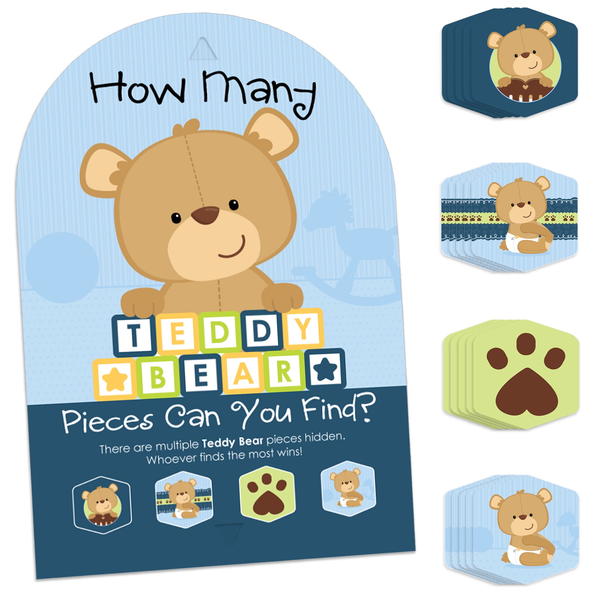 Big Dot of Happiness Baby Boy Teddy Bear - Baby Shower Scavenger Hunt ...