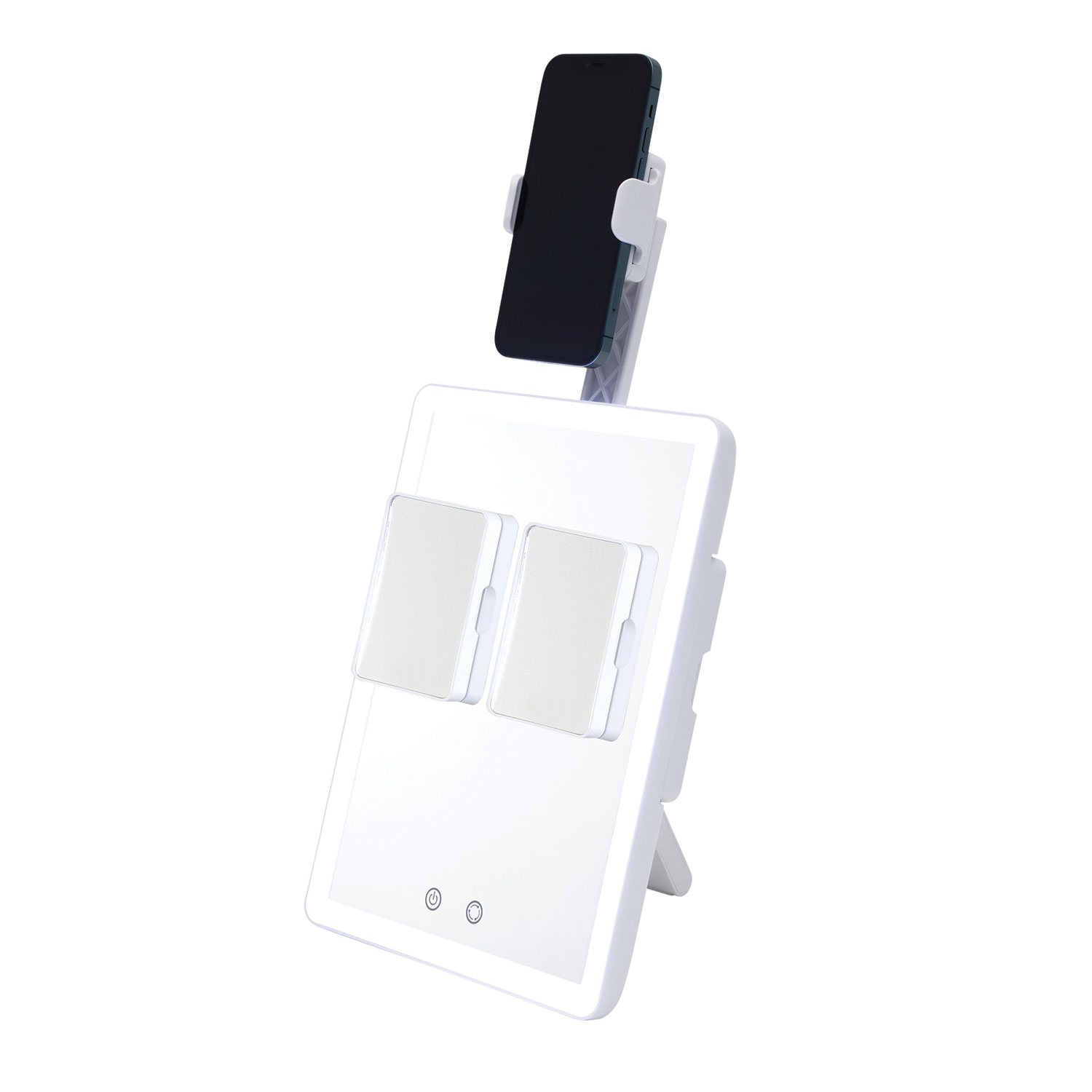 GloTech Portable Beauty Station LED Mirror with Makeup Mat Cover ...