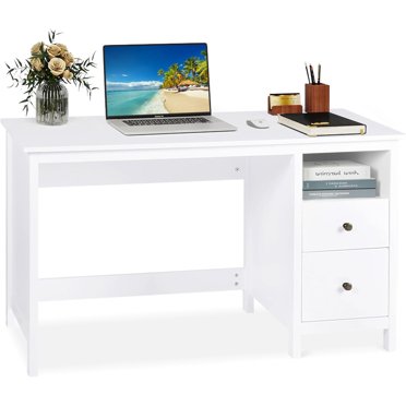 VIVO White Wall-Mounted Workstation | Floating Desk with Storage Shelf ...
