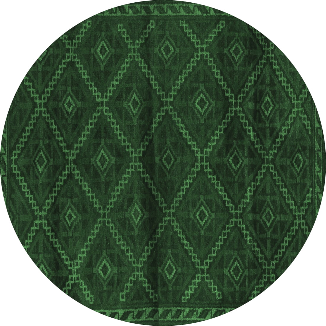 Ahgly Company Indoor Round Abstract Emerald Green Contemporary Area ...
