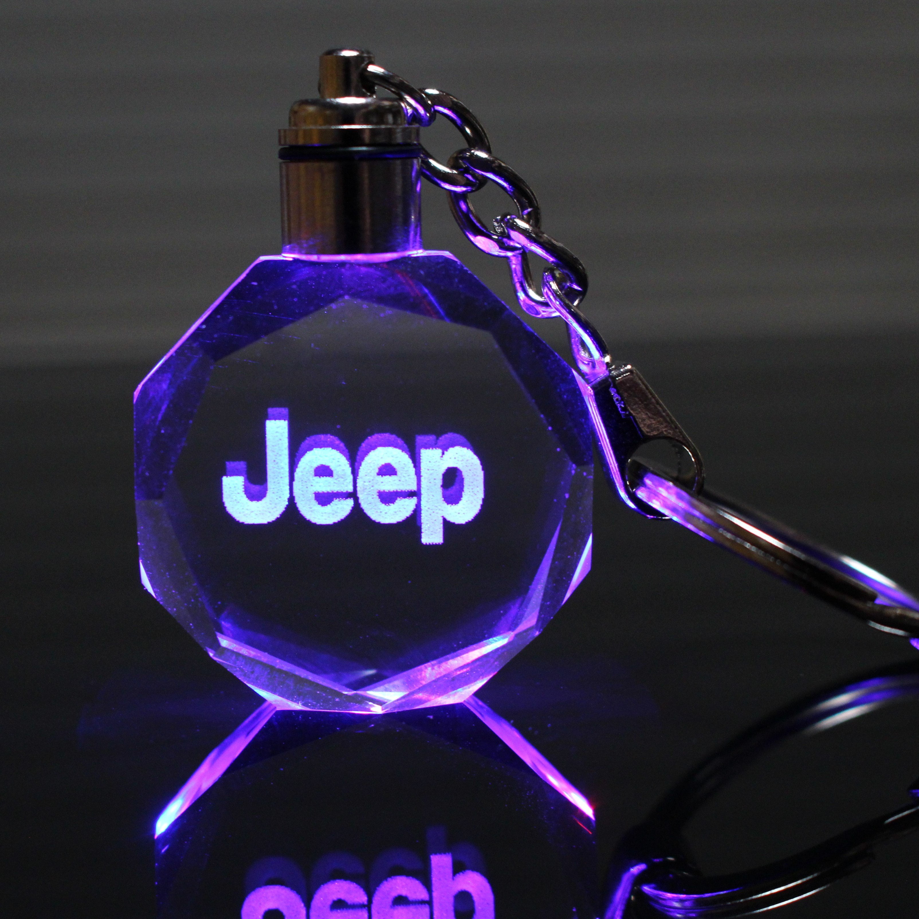 Flashing Keychain with Car Logo, Laser Engraved Crystal Body w/Colorful ...