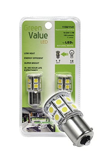 (1) 2 pk 1156/1141 Base LED Replacement Bulb 150 LUM 10-24v Natural ...