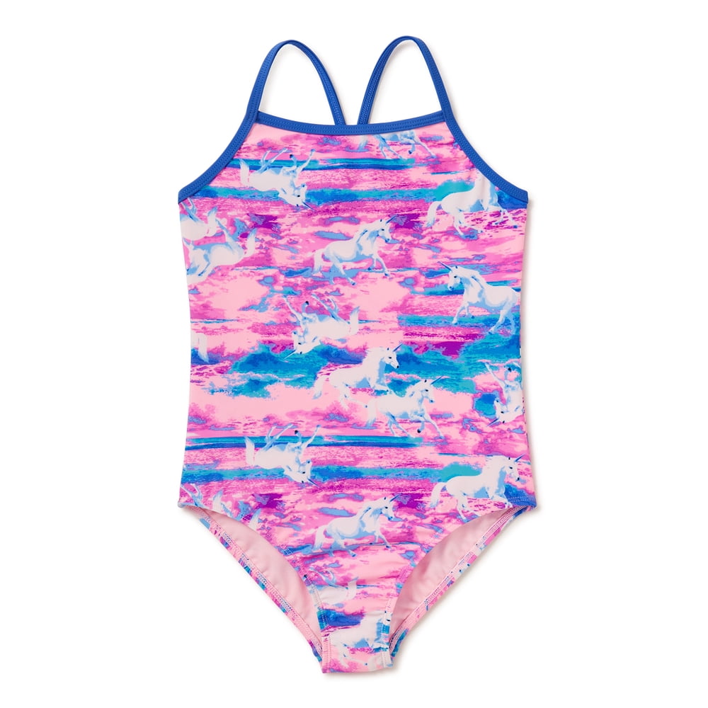 Wonder Nation - Wonder Nation Girls Daisy Everyday Swimwear, 1 Piece ...
