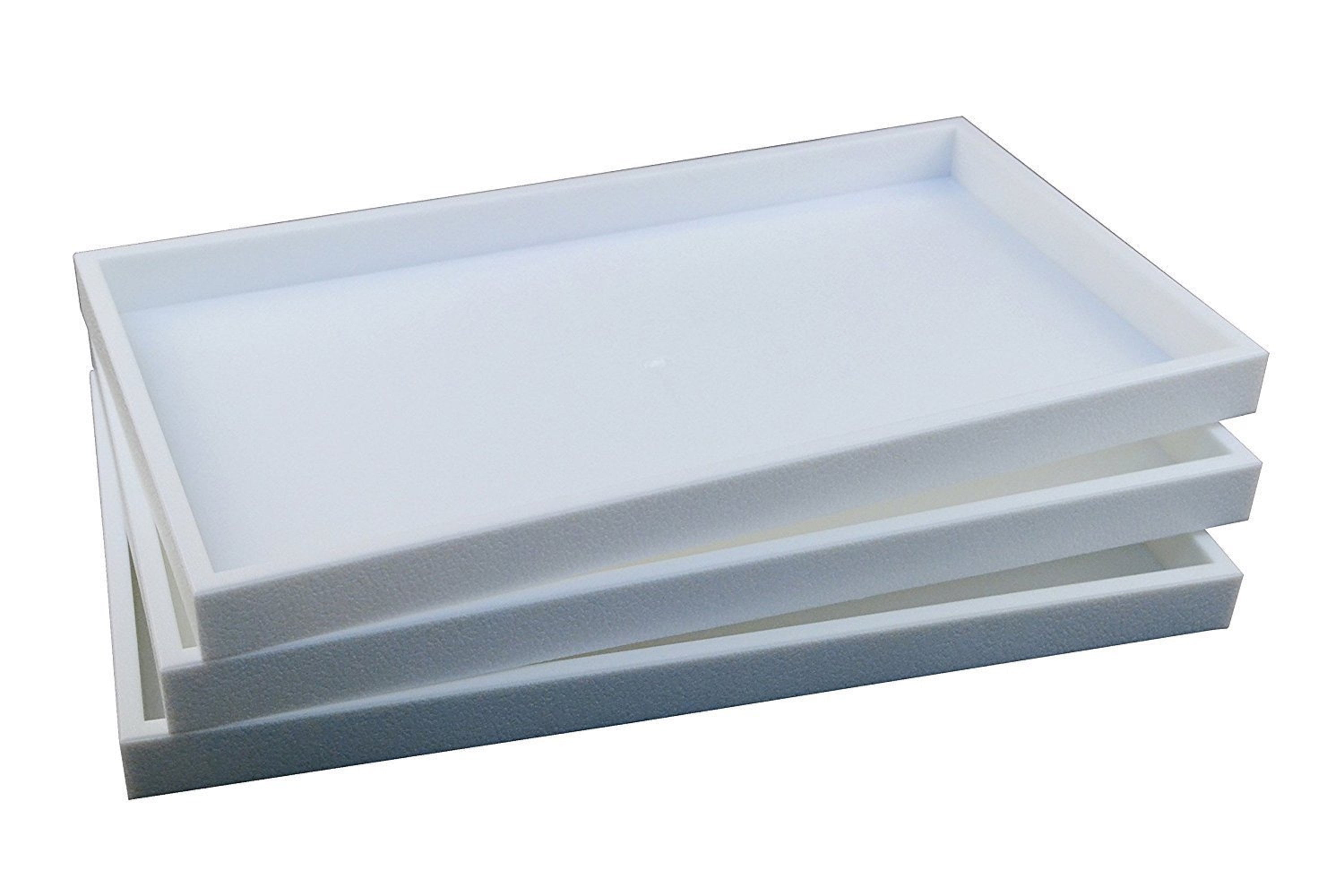 NicePackaging 3 Qty White Plastic Display Tray 14.75 x 8.25 x 1 For ...