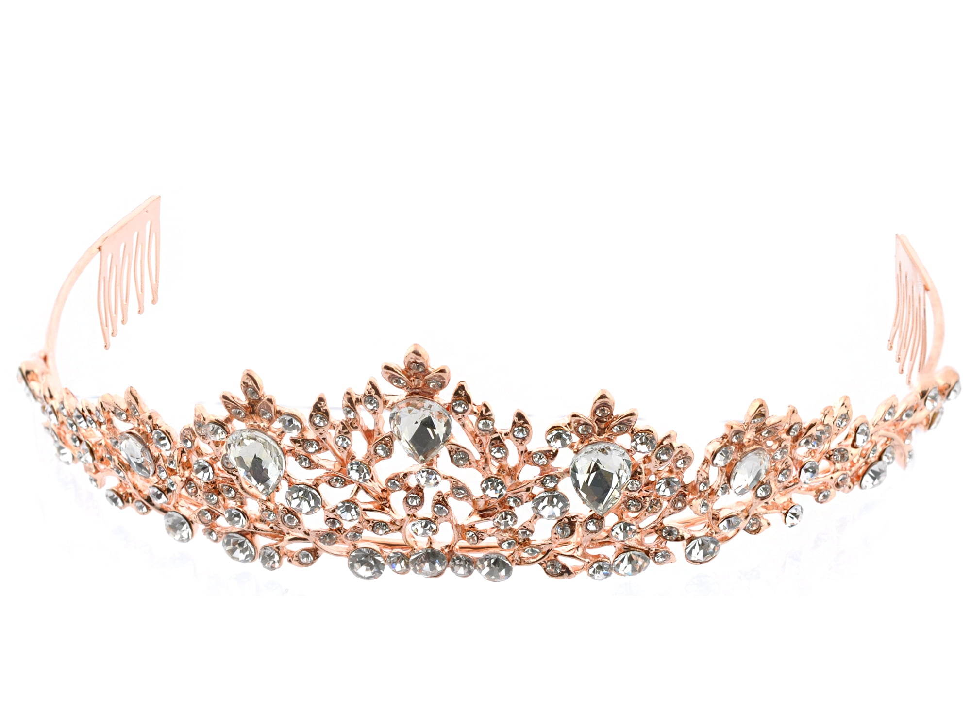 Wedding Tiara Rose Gold Plating Vintage Bridal Tiara Hair Comb With ...