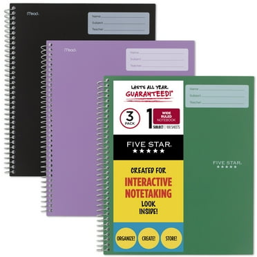 Five Star Recycled Notebook Plus Study App 1 Subject College Ruled 8 12 ...