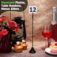 12 Pcs 3" Black Table Number Holders w/Alligator Clip, Metal Place Card ...