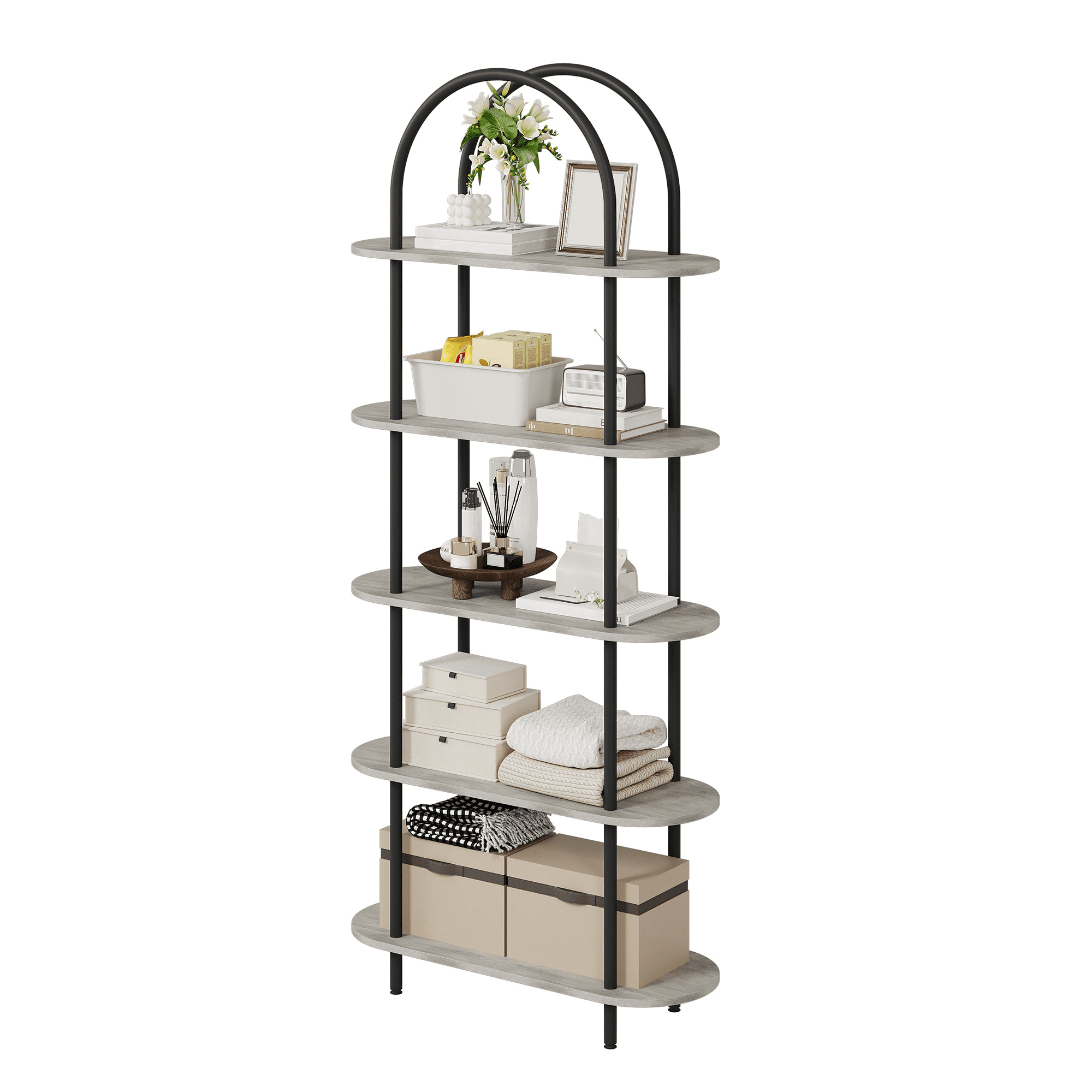 Click here for Joyspirit 5 Tier Arched Bookcase  71 Tall Industri... prices