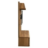 Media TV Stand Console Table, Wood, Brown Walnut, Modern Contemporary ...