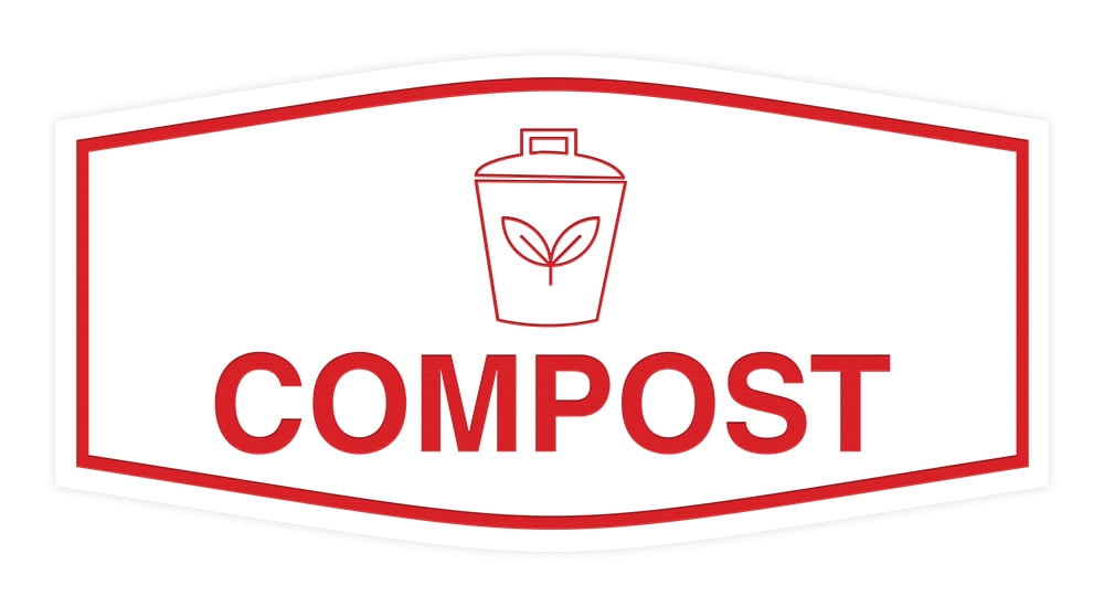 Fancy Compost Sign (White/Red) - Small - Walmart.com