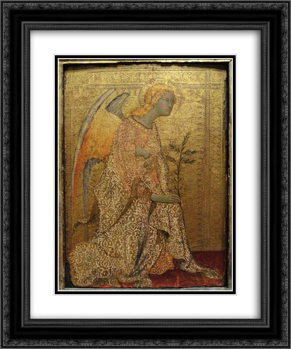 Simone Martini 2x Matted 20x24 Black Ornate Framed Art Print 'The Angel ...
