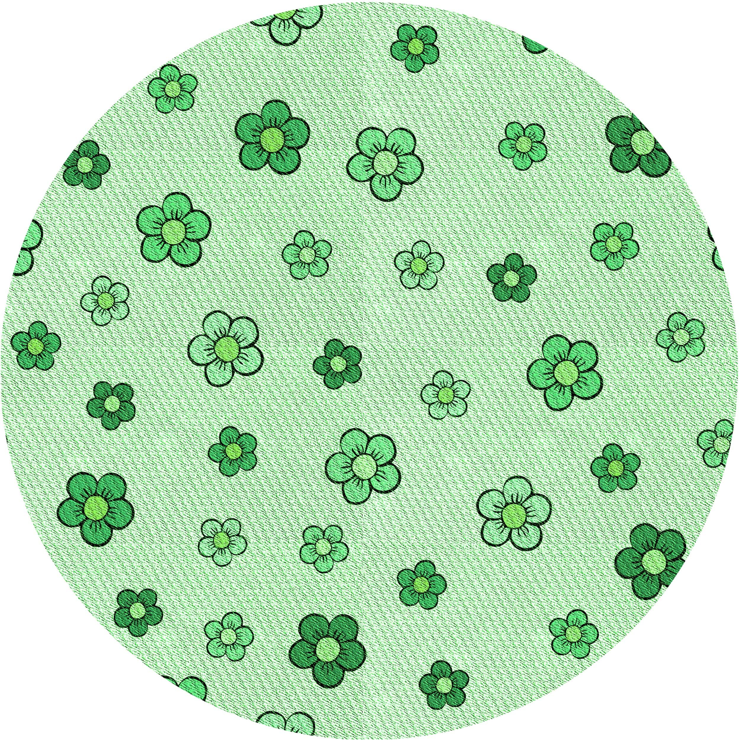 Ahgly Company Indoor Round Patterned Mint Green Area Rugs, 6' Round ...