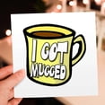 3drose, Image of Words I Got Mugged on Yellow Mug, 6 Greeting Cards ...