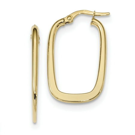 14K Yellow Gold Polished Square Hoop Earrings - Walmart.ca