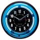 Sterling and Noble 11" Vibrant Blue Neon Analog Wall Clock - Walmart.com