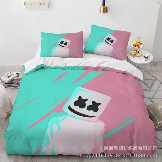 Three-piece DJ Marshmallow Bedding Set, Soft Microfiber, 3D Printed ...