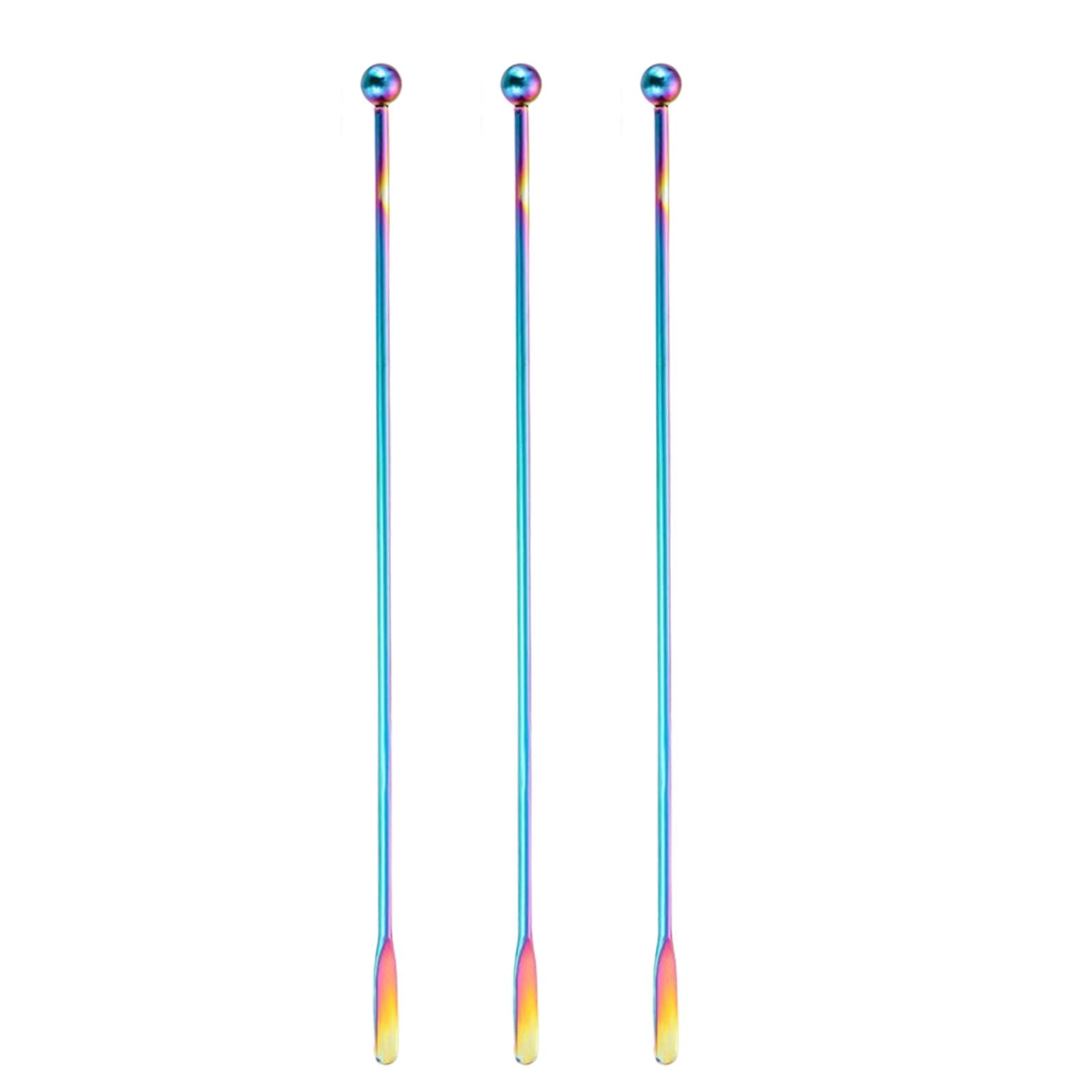 Steel Cocktail Swizzle Stirrers Durable with Small Rectangular Colorful ...