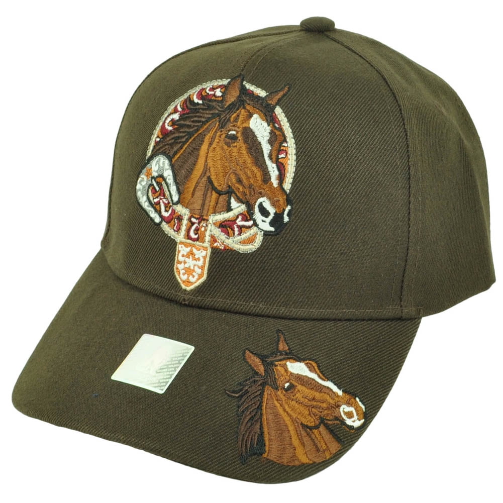 Horse Riding Race Rodeo Animal Mustang Brown Adjustable Hat Cap Curved ...
