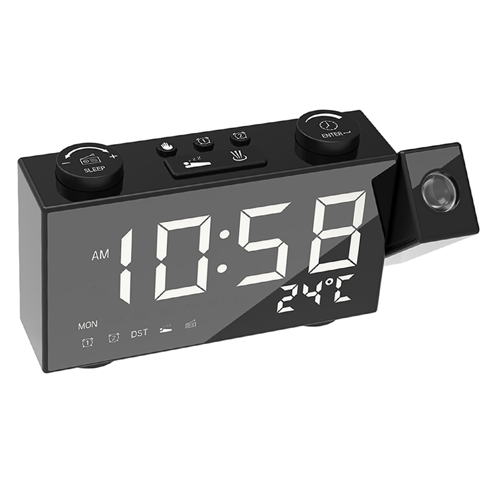6 Inch Digital Projection Alarm Clock 4 Brightness Adjustment 3 Time ...