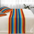 Bed Runner for King Size Bed, Colorful Striped 3 Pcs Bedding Runner Set ...