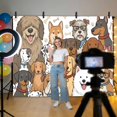 7x5ft Photo Backdrop, Cute Dog Soft Polyester Backdrop Curtains ...