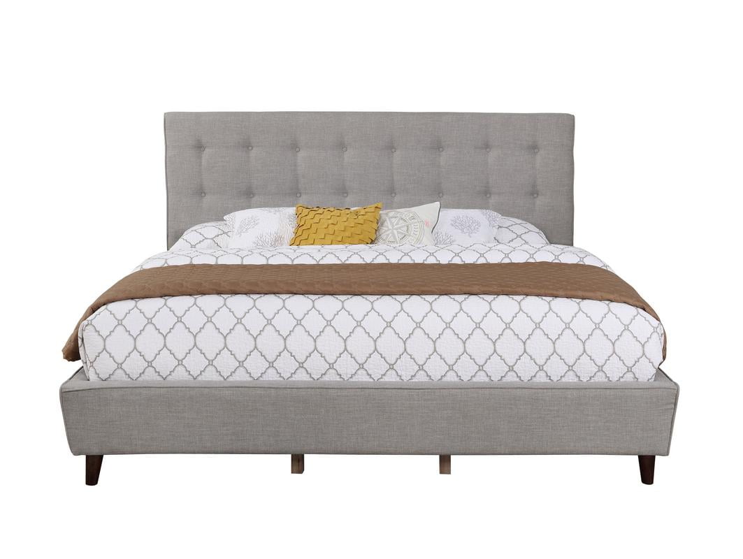 Linen Panel Footboard, Rails and Slats, Queen Size, Grey - Walmart.com