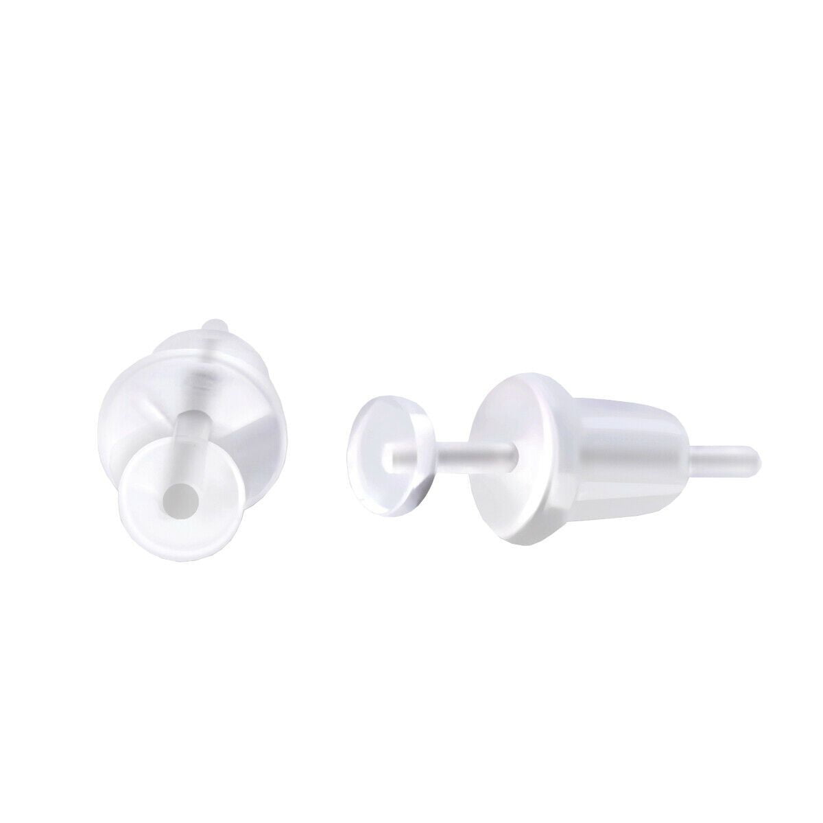 CLEAR PTFE FLEXI EARRING STUD RETAINER 20G/0.8MM WITH A FLAT FRONT AND ...