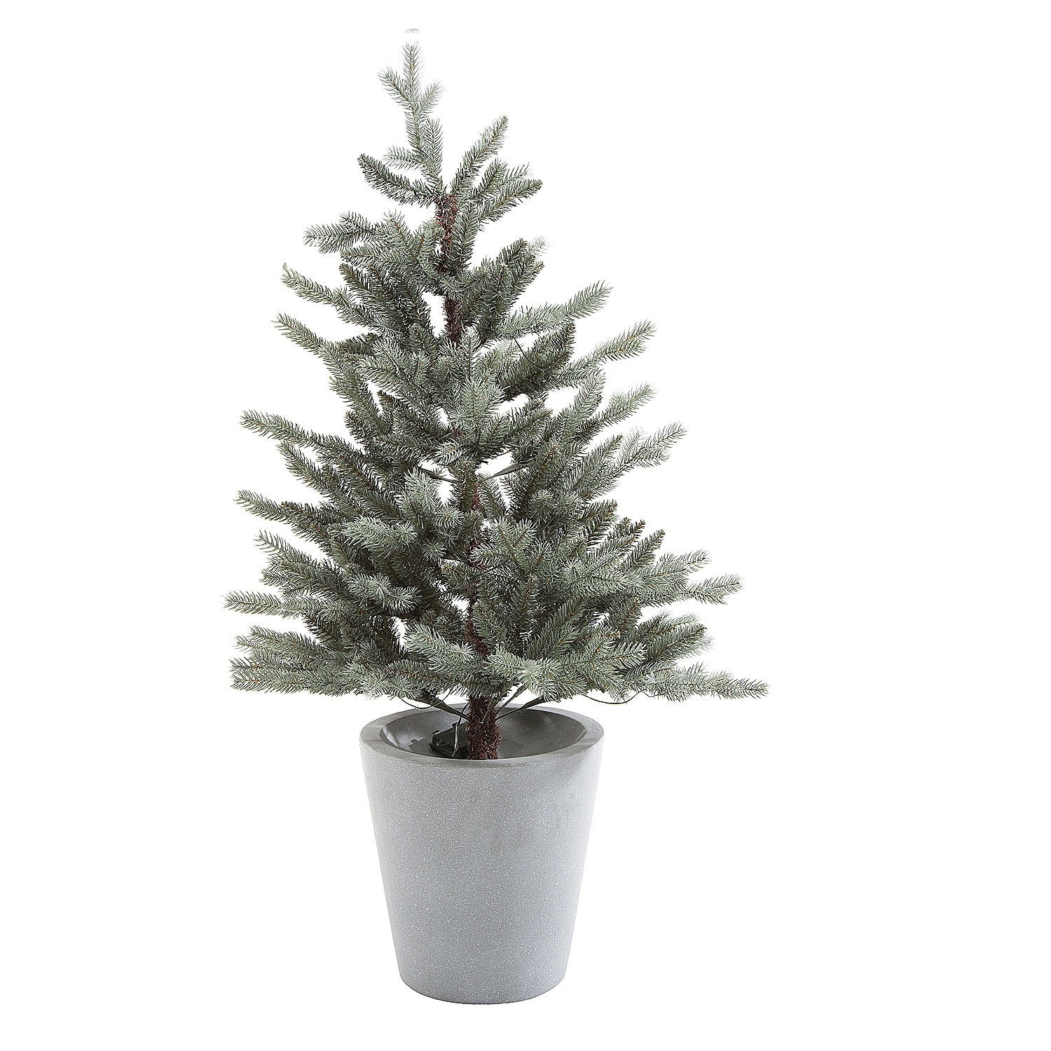 Indoor/Outdoor Potted Misty Pine Mini Christmas Tree with Lights ...