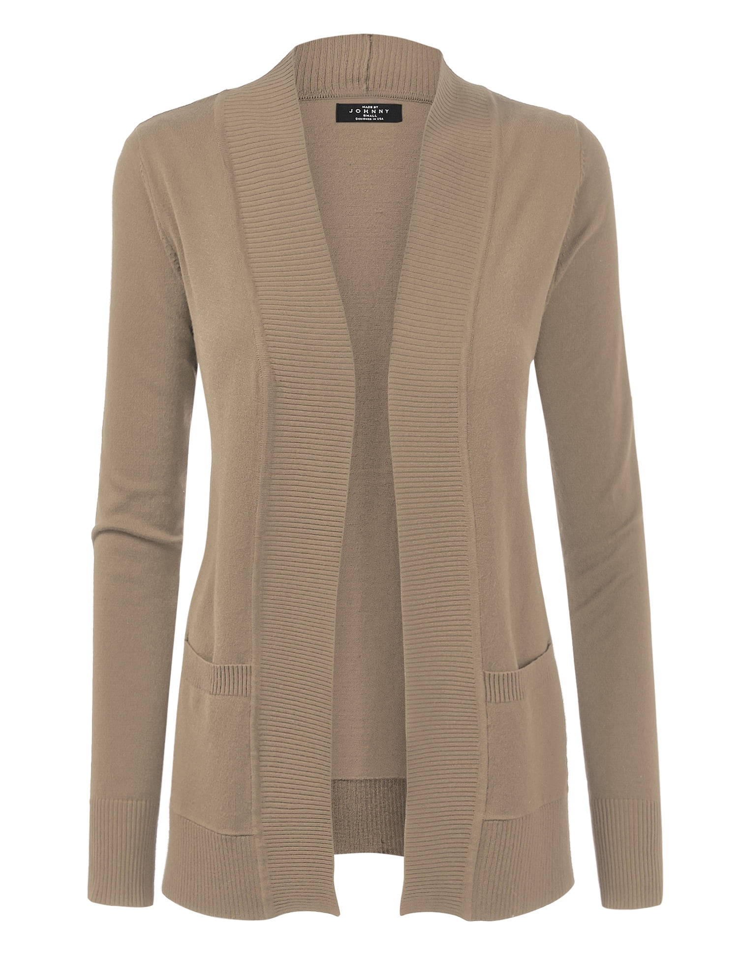MBJ WSK926 Women Open Front Knit Cardigan XL CAMEL - Walmart.com