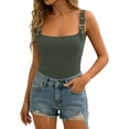 Hesxuno Women's Y2k Tank Top Adjustable Spaghetti Strap Tanks with ...