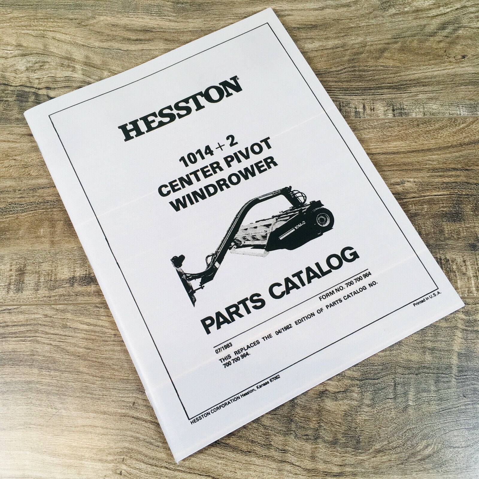 HESSTON 1014+2 CENTER PIVOT WINDROWER PARTS MANUAL CATALOG ASSEMBLY ...
