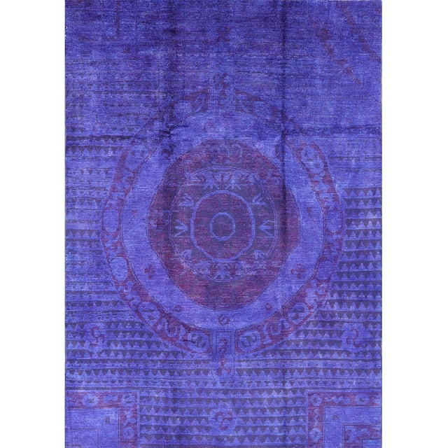 Ahgly Company Indoor Rectangle Mid-Century Modern Blue Lotus Blue ...