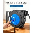 30 FT Retractable Extension Cord Reel, 16 Gauge Power Cord with 3 ...