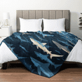 2026 Shark School Dark Art Flannel Blanket, Soft Warm Lightweight Throw ...